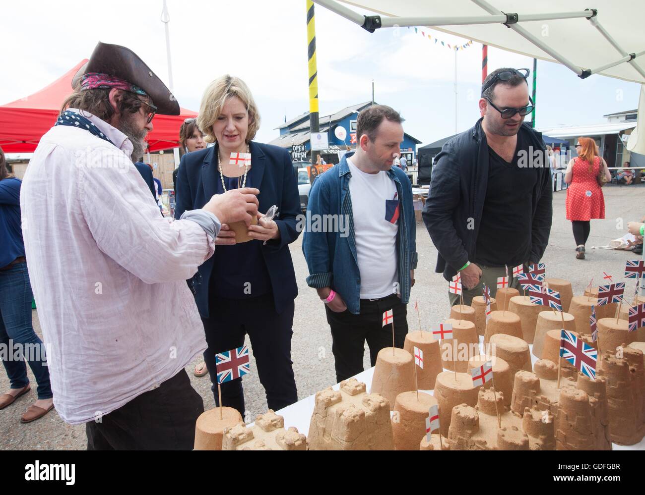EDITORIAL USE ONLY Home Secretary Amber Rudd meeting artist Marcus ...