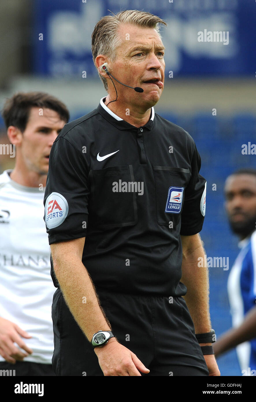 Referee Mark Haywood during the pre-season friendly match at the Proact ...