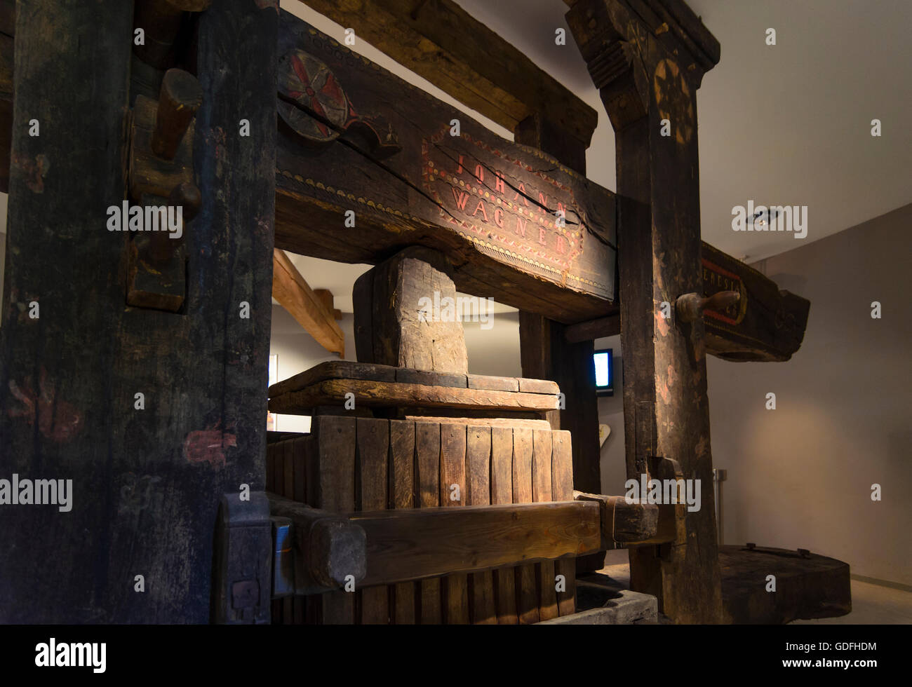 Old cider press in mostbirnhaus hi-res stock photography and images - Alamy