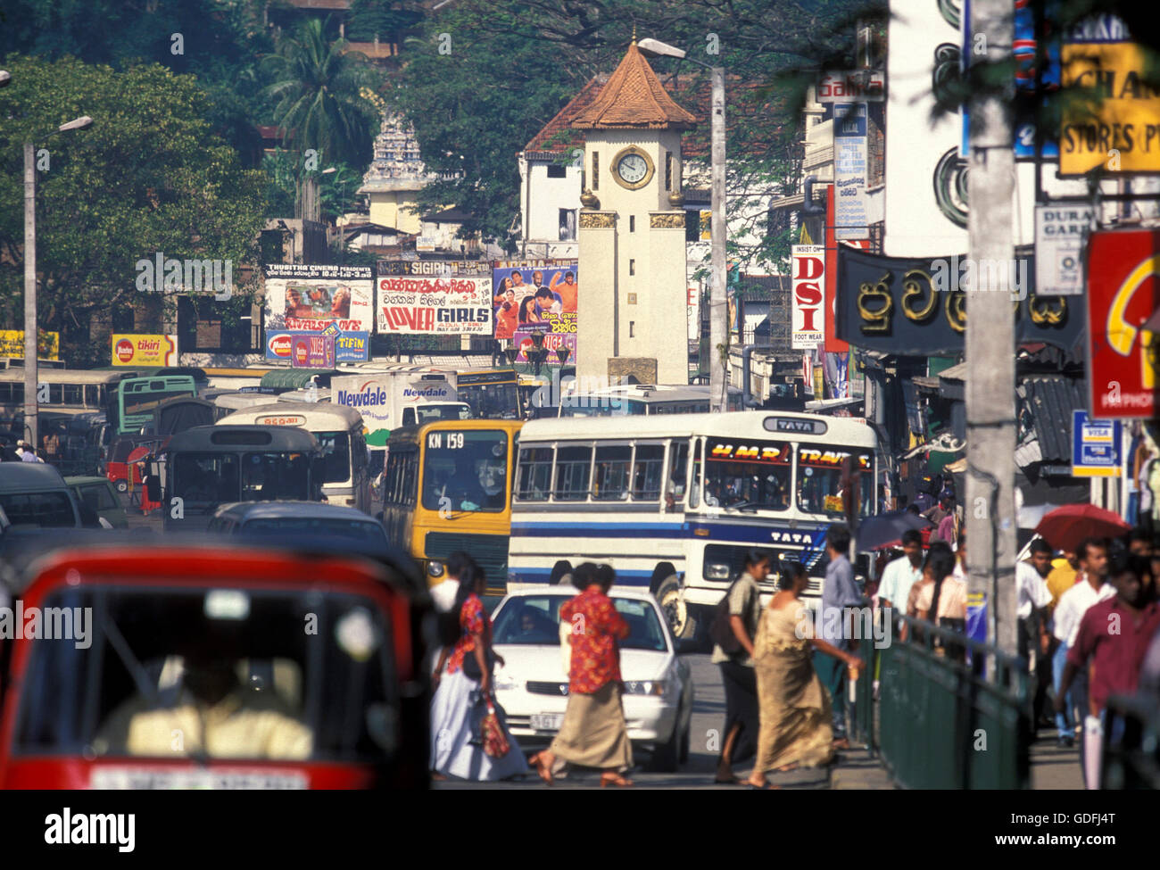 the Kandy clock tower in the town of Kandy of Sri Lanka in Asien Stock ...