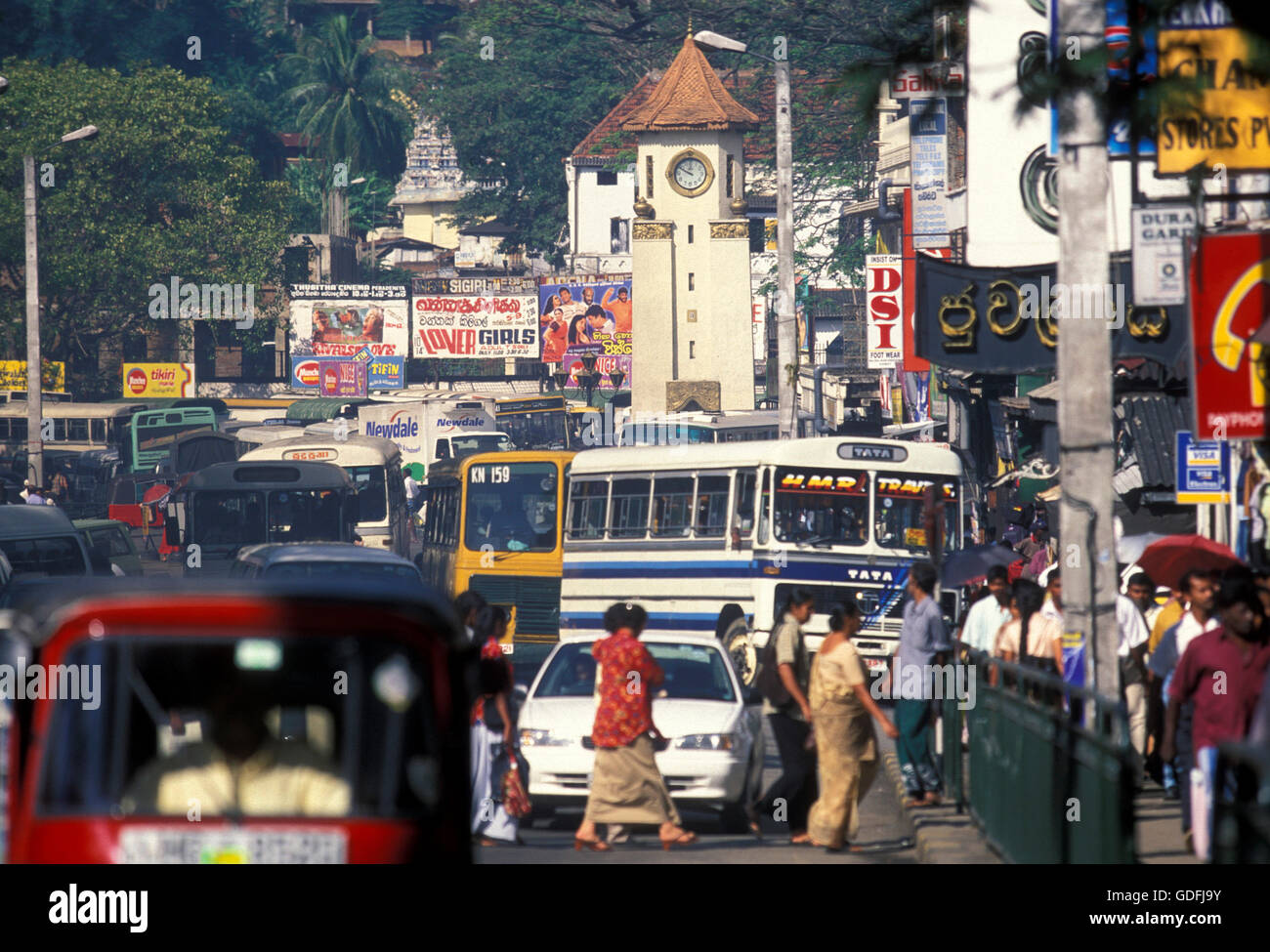 the Kandy clock tower in the town of Kandy of Sri Lanka in Asien Stock ...