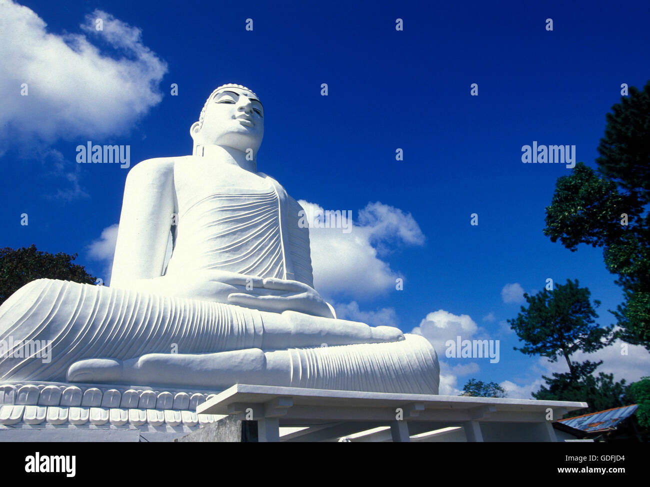 the Big Buddha at the Kandy Temple in the town of Kandy of Sri Lanka in ...