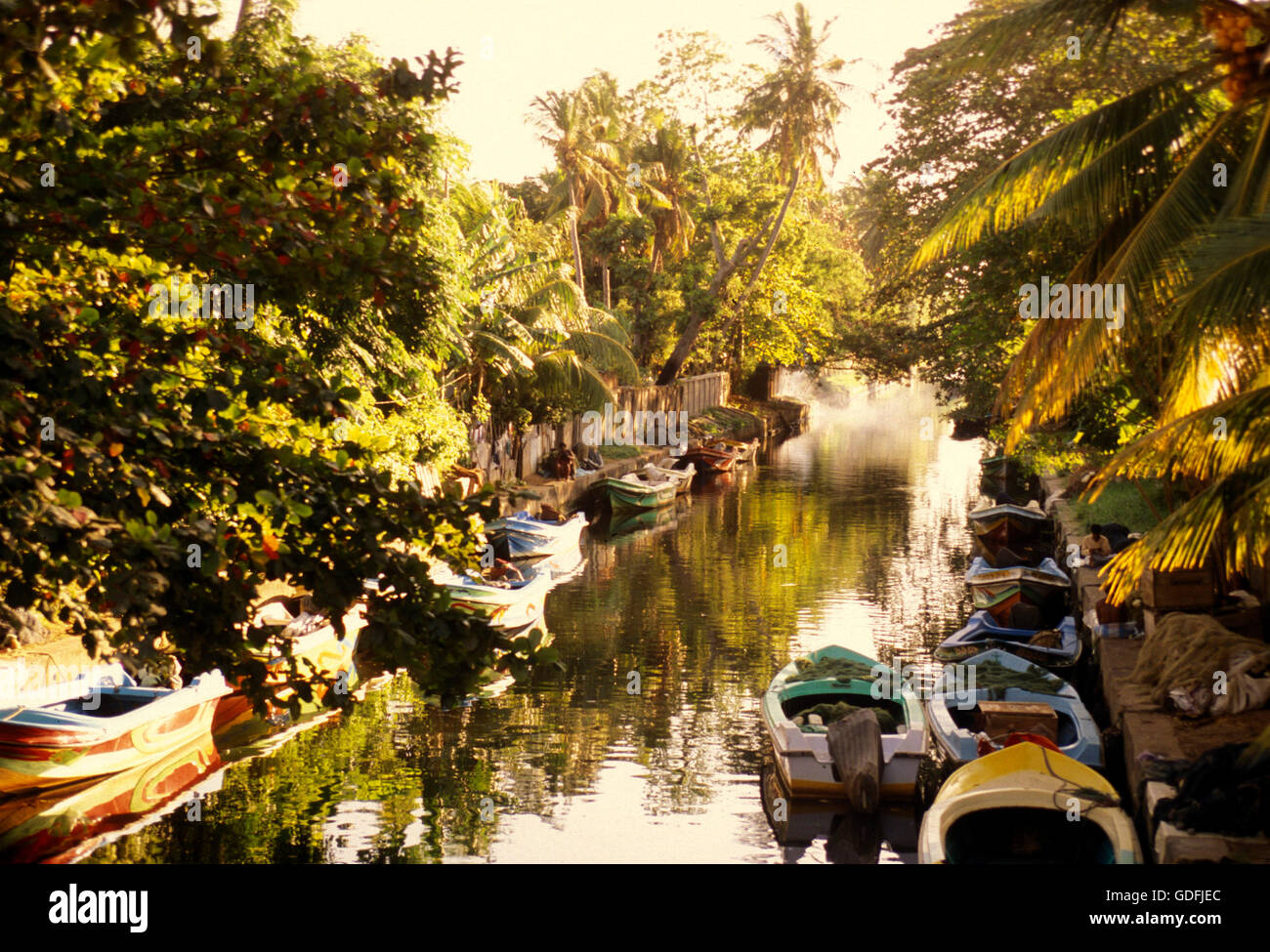 a river near the town of Hikkaduwa in the southwest of Sri Lanka in ...