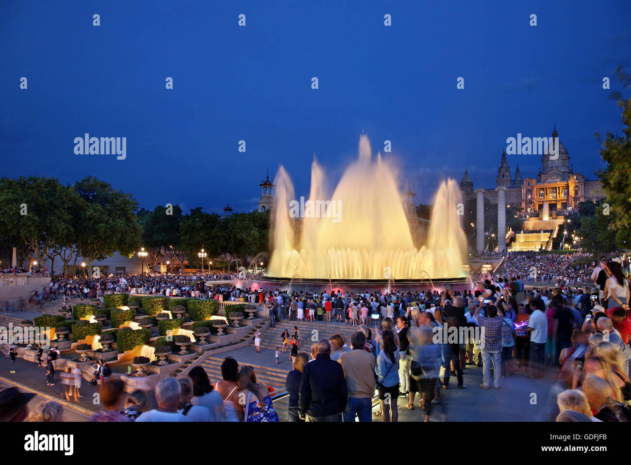 The "Font Magica" ("magic fountain") in front of the Palau Nacional ...