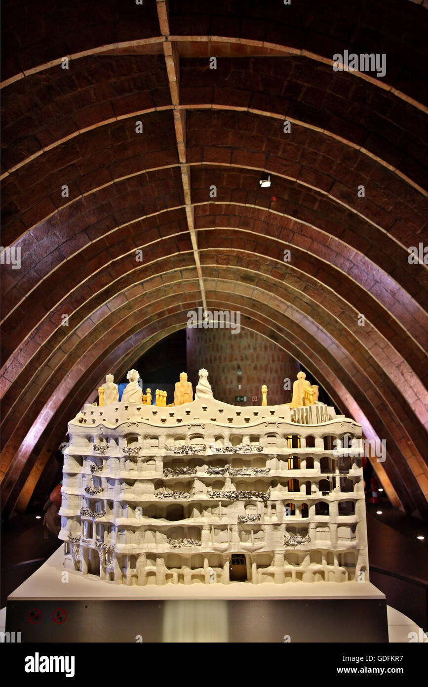 The "Espai Gaudi" in the attic of "La Pedrera" -"Casa Milà" (work of ...