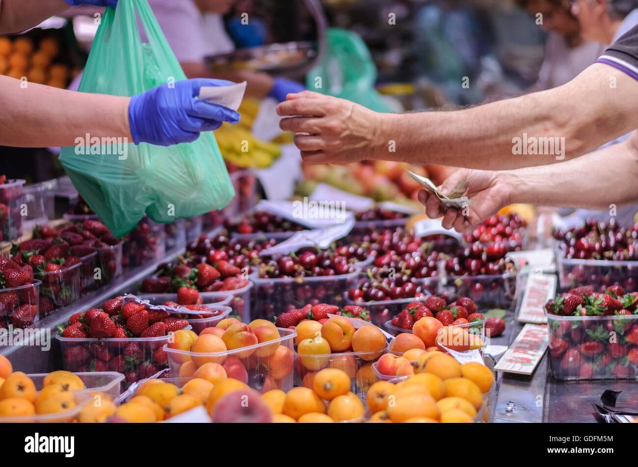 on the market a variety of fresh fruit Stock Photo - Alamy