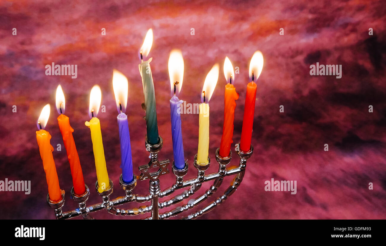Image of jewish holiday Hanukkah background with menorah traditional ...