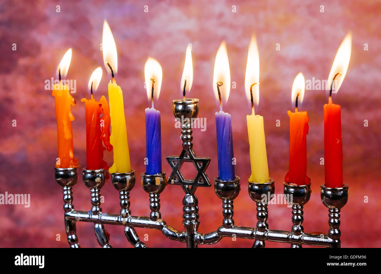 Image of jewish holiday Hanukkah background with menorah traditional ...