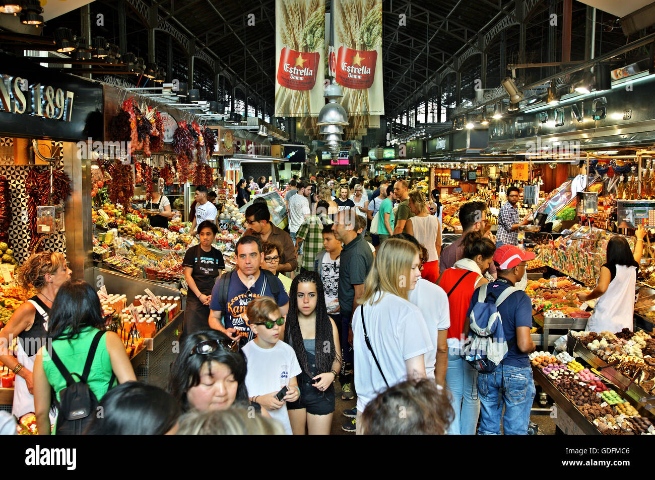 The Boqueria ("Mercat de Sant Josep de la Boqueria"), the famous food ...