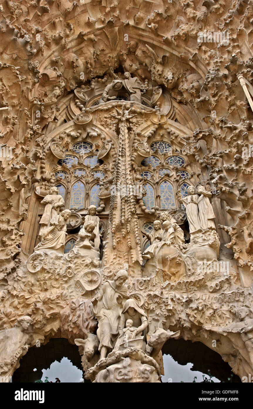 "Detail" from the Nativity facade of the Sagrada Familia, (architect ...