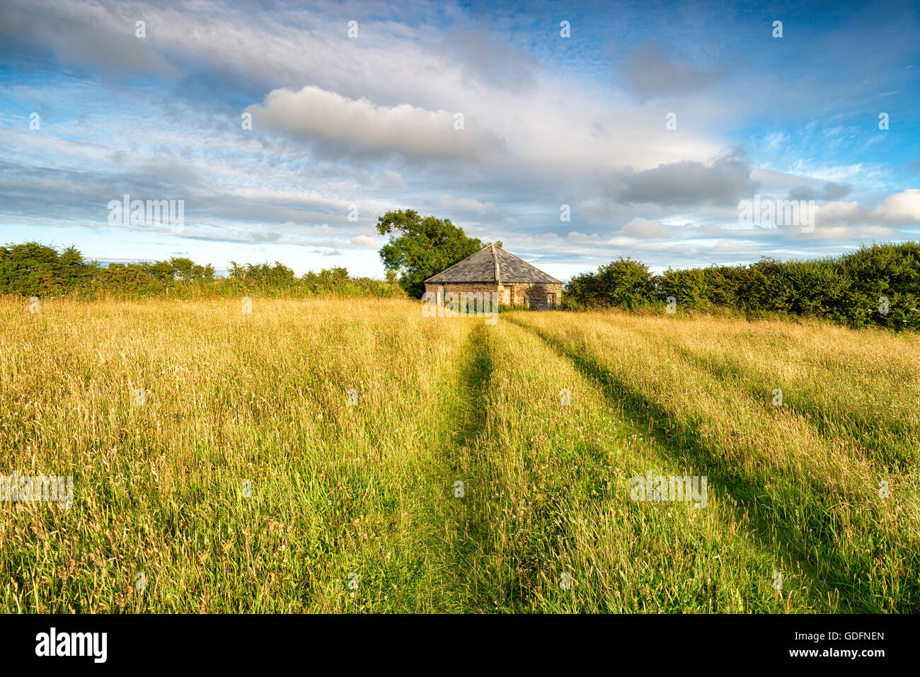 An old barn in the center of Castle canyke, an iron age hillfort at ...