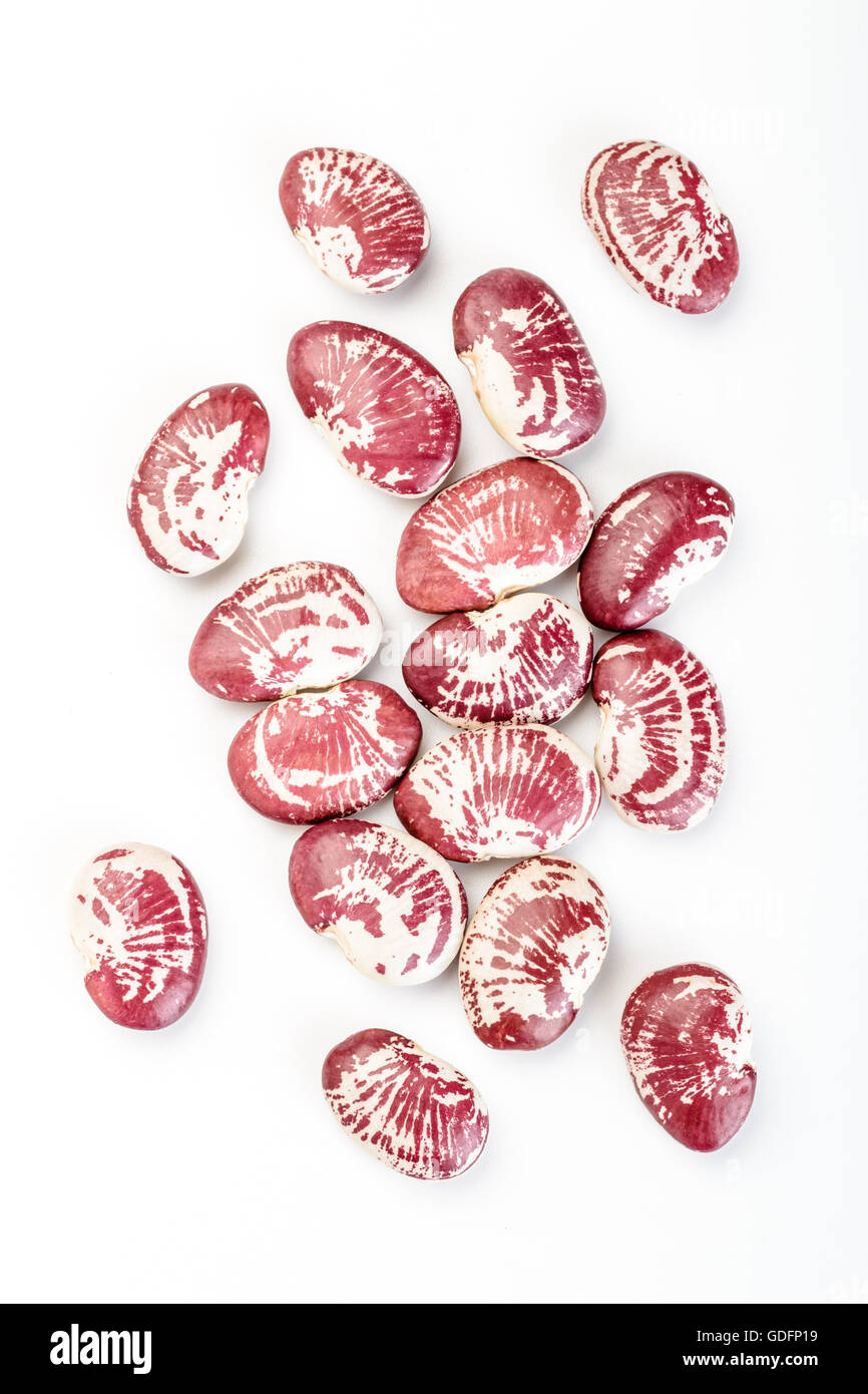runner beans on the white background Stock Photo - Alamy