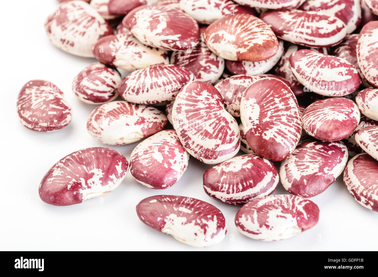 runner beans on the white background Stock Photo - Alamy