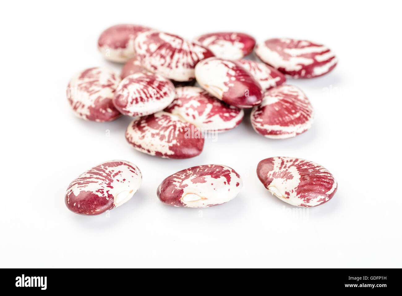 runner beans on the white background Stock Photo - Alamy