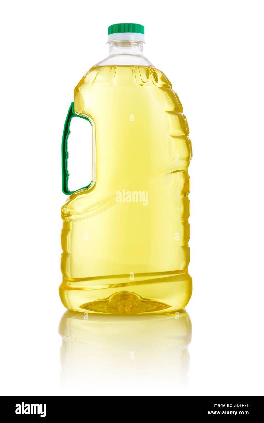 Large Sunflower Cooking Oil Bottle Isolated on White Background Stock ...