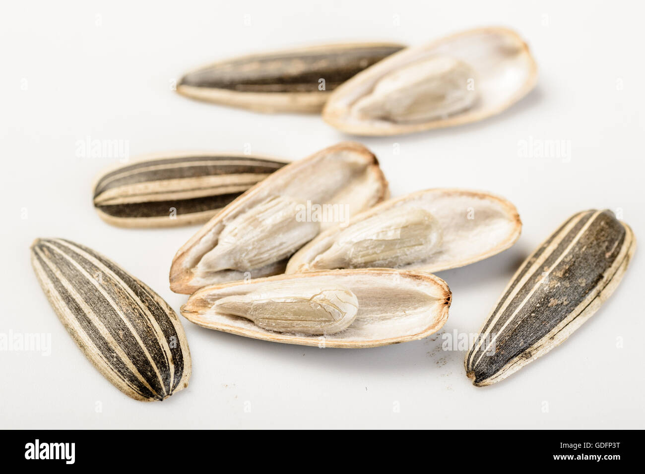 baked sunflower seeds on the white background Stock Photo - Alamy