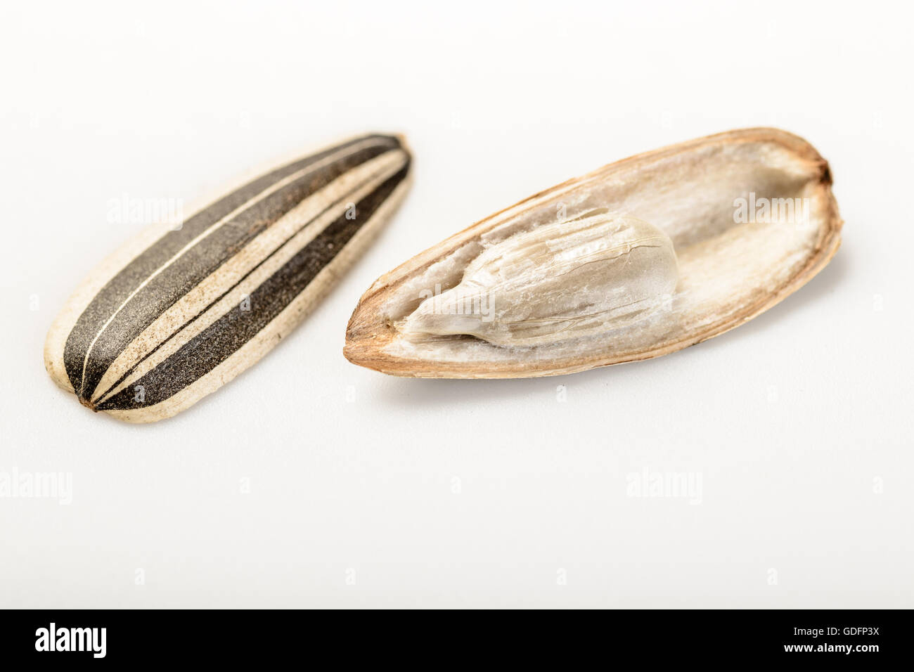baked sunflower seeds on the white background Stock Photo - Alamy