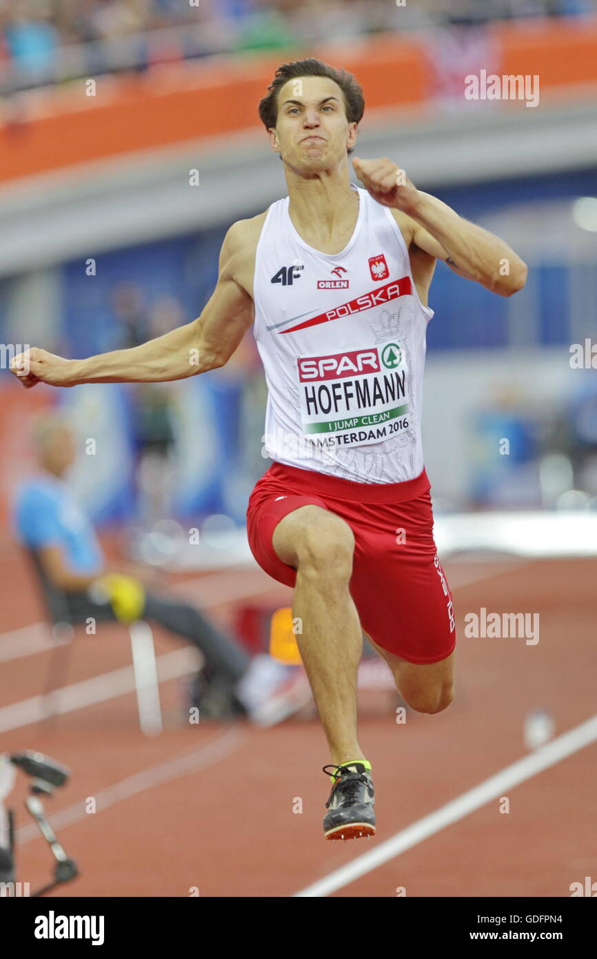Amsterdam, Netherlands July 09, 2016 Karol Hoffmann 2th long jump to ...