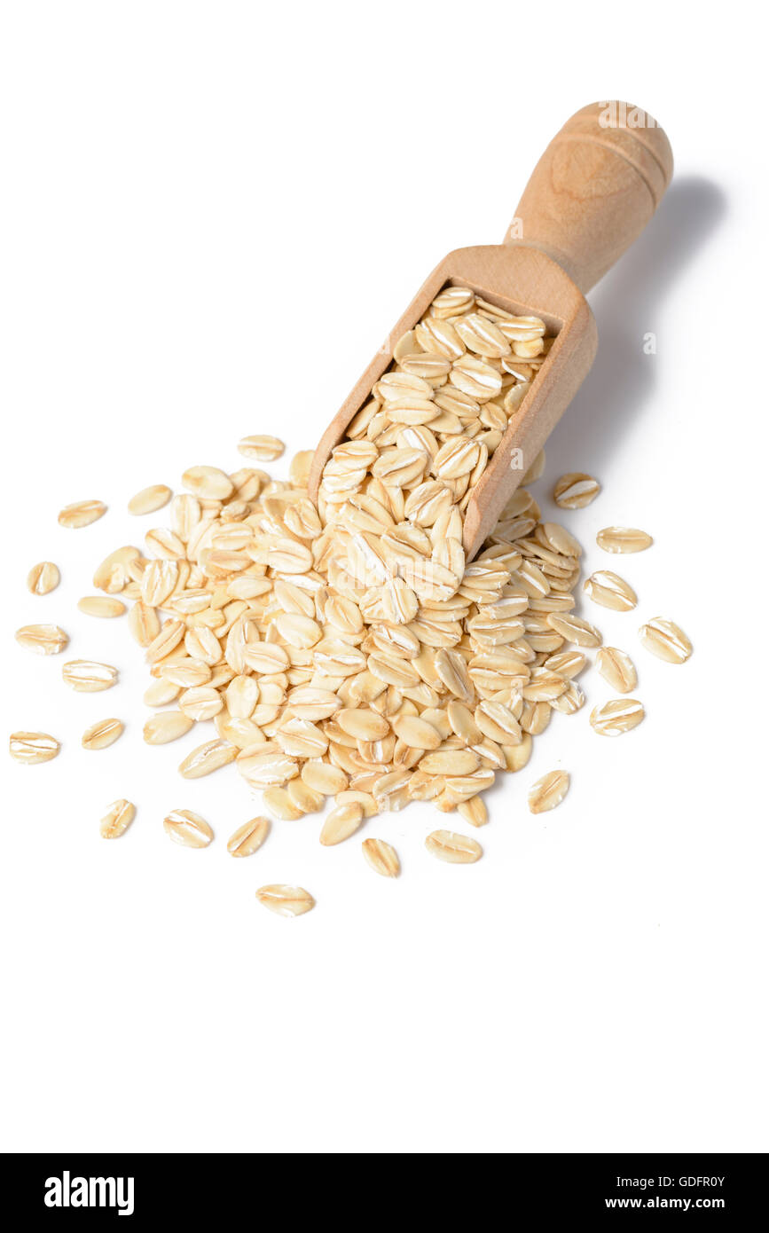 oatmeal on the white background Stock Photo - Alamy
