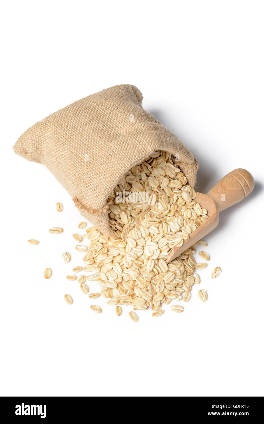 oatmeal on the white background Stock Photo - Alamy