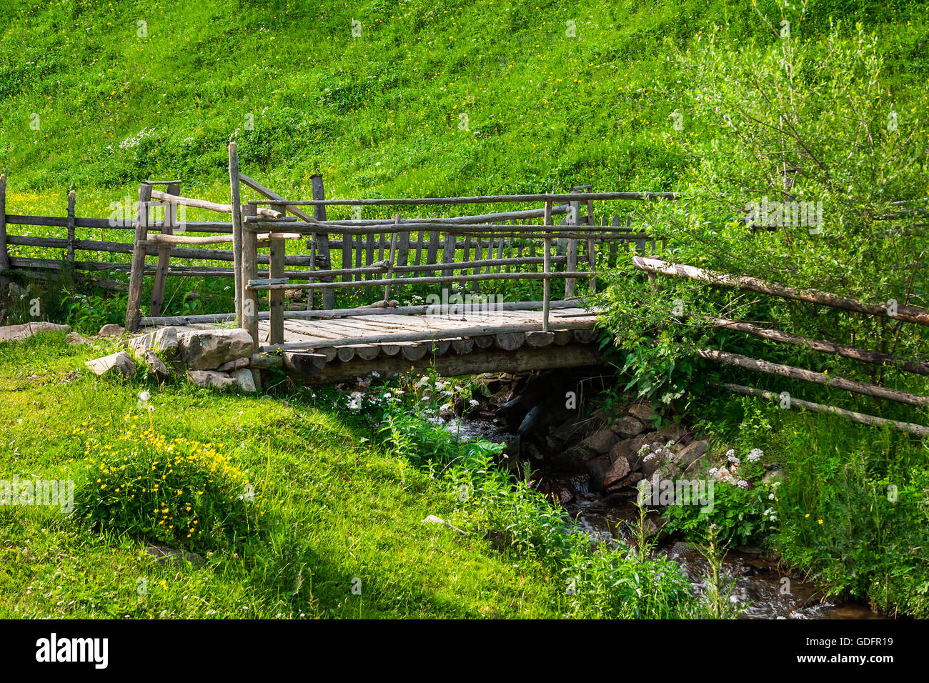 Old Wood Plank Bridge