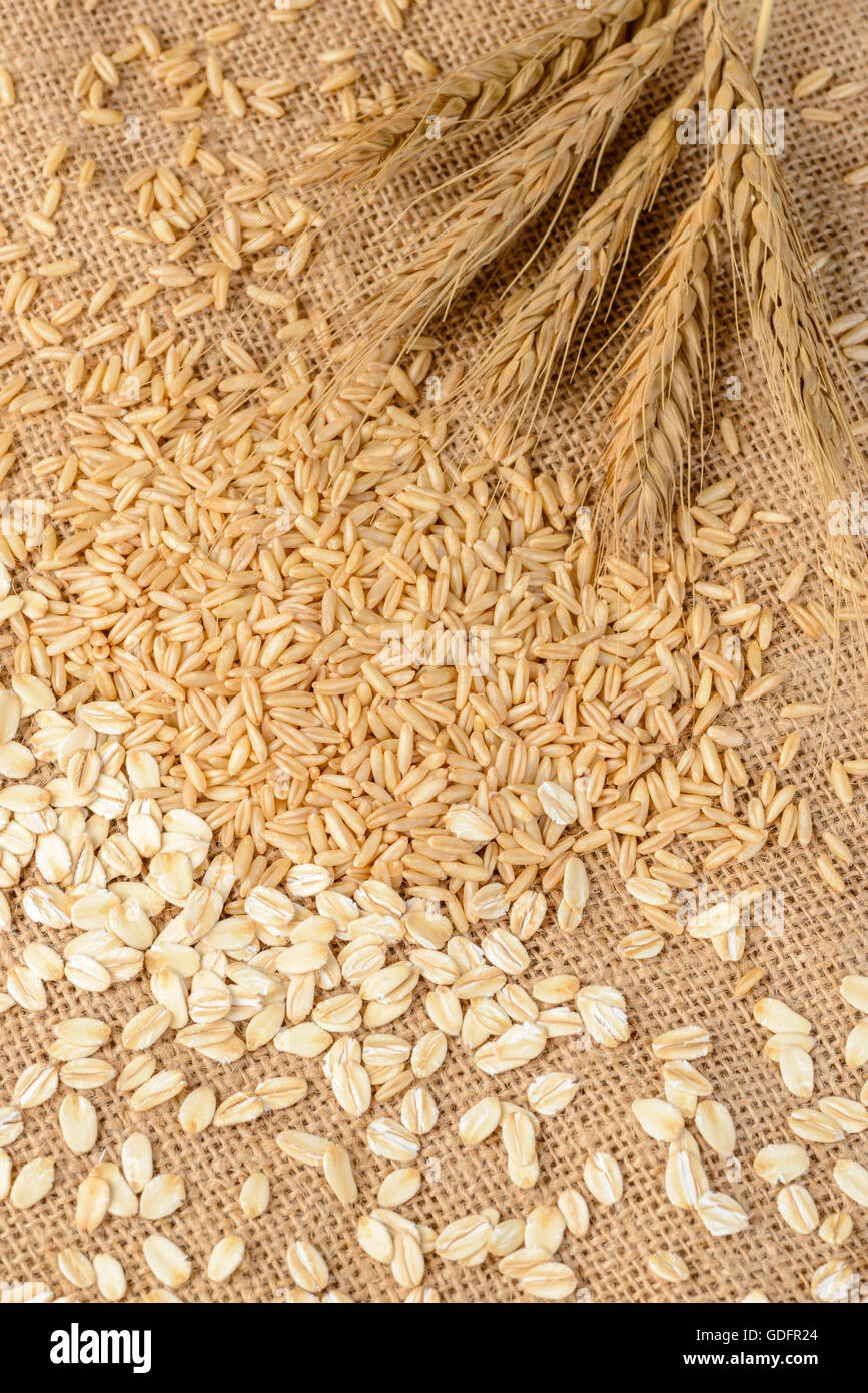 oatmeal on the white background Stock Photo - Alamy