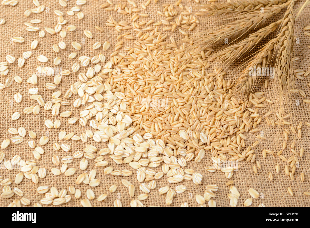 oatmeal on the white background Stock Photo - Alamy