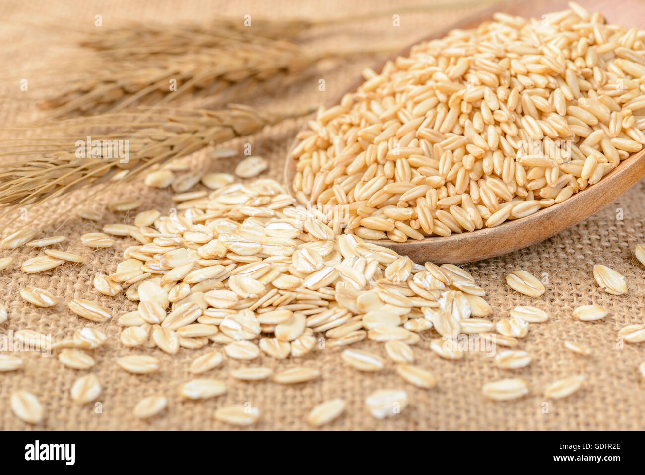 oatmeal on the white background Stock Photo - Alamy