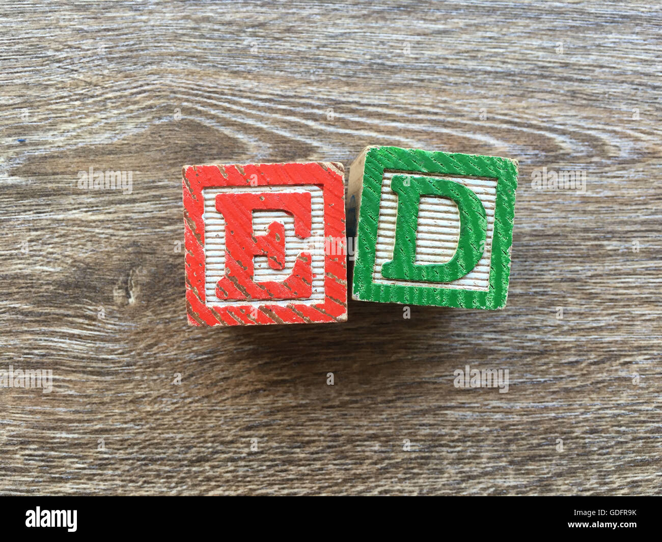 Ed name written with wood block letter toys Stock Photo - Alamy