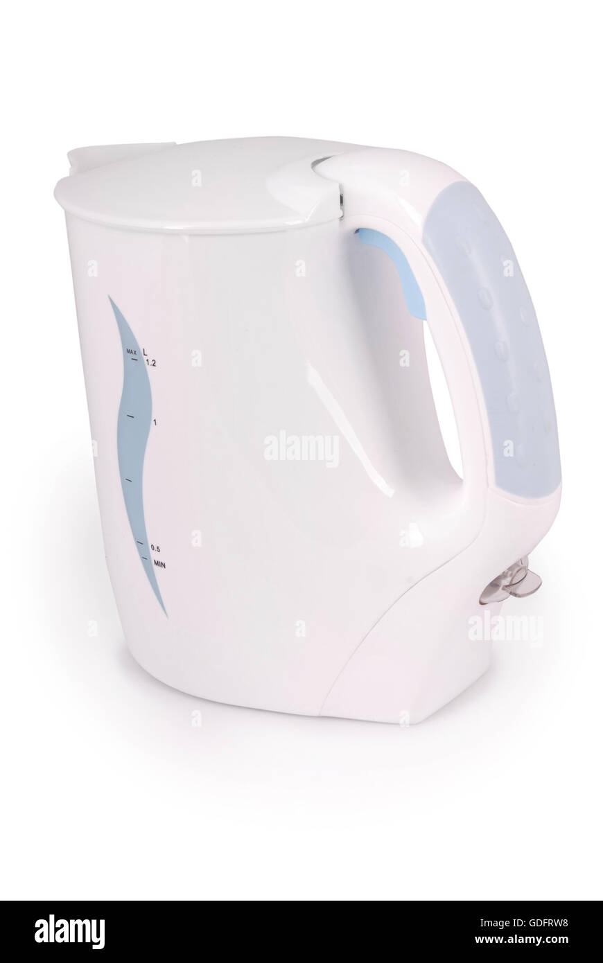 White electric kettle isolated on white isolated with path Stock Photo ...