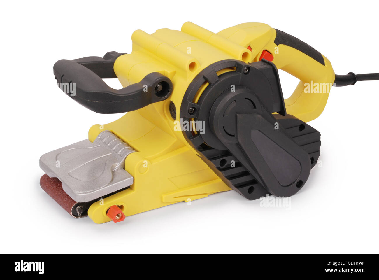 Electrical sanding machine isolated on white background. Closeup with ...