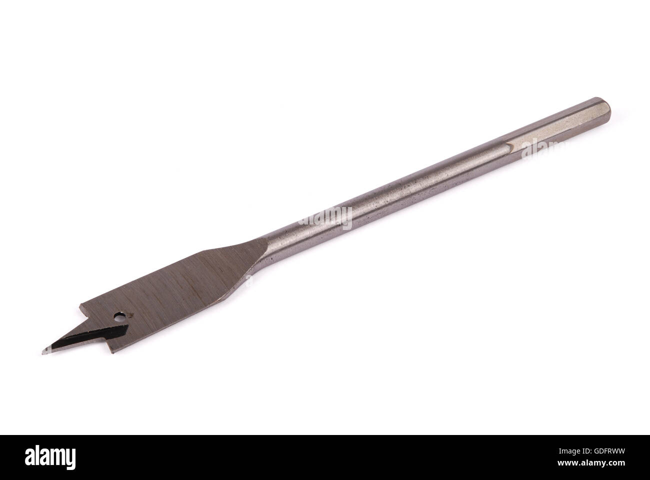 Spade drill bit isolated on white background with soft shadow (Clipping ...