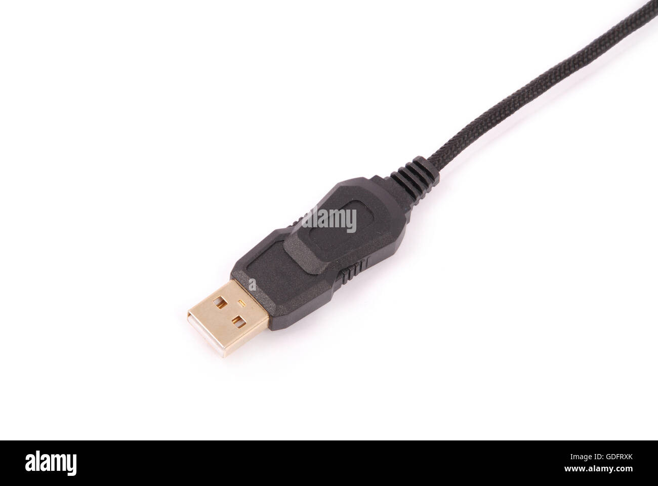 Diagonal black cable white background with soft shadow Stock Photo - Alamy