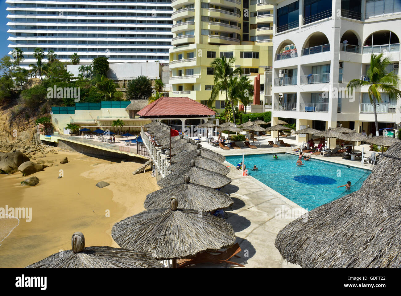 Swimming pool at condominium in Acapulco, Mexico Stock Photo - Alamy