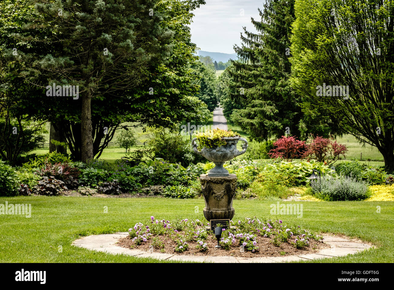 Formal gardens, Long Branch Plantation, Millwood, Virginia Stock Photo ...