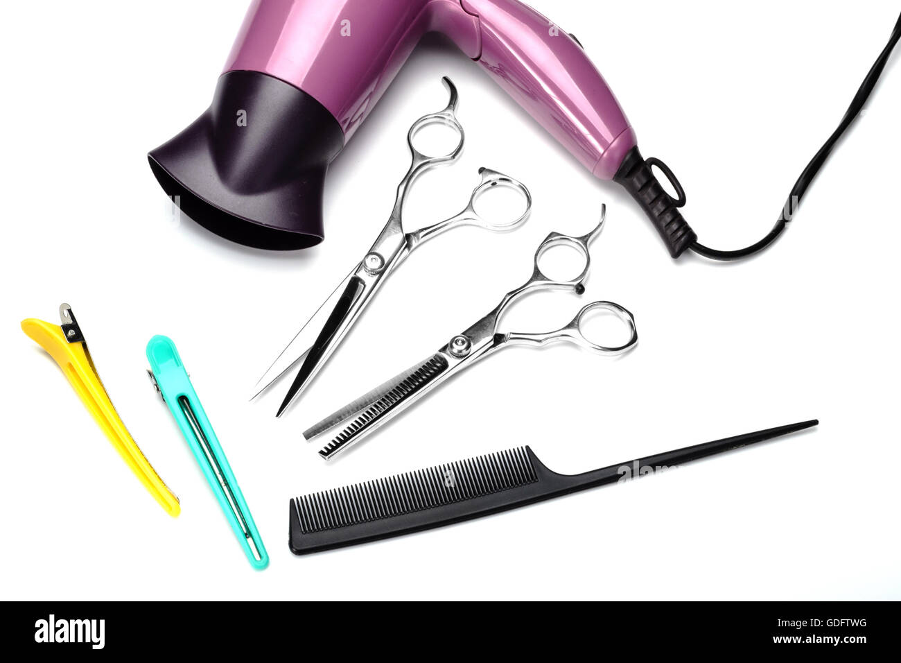Collection of hair care tools hi-res stock photography and images - Alamy