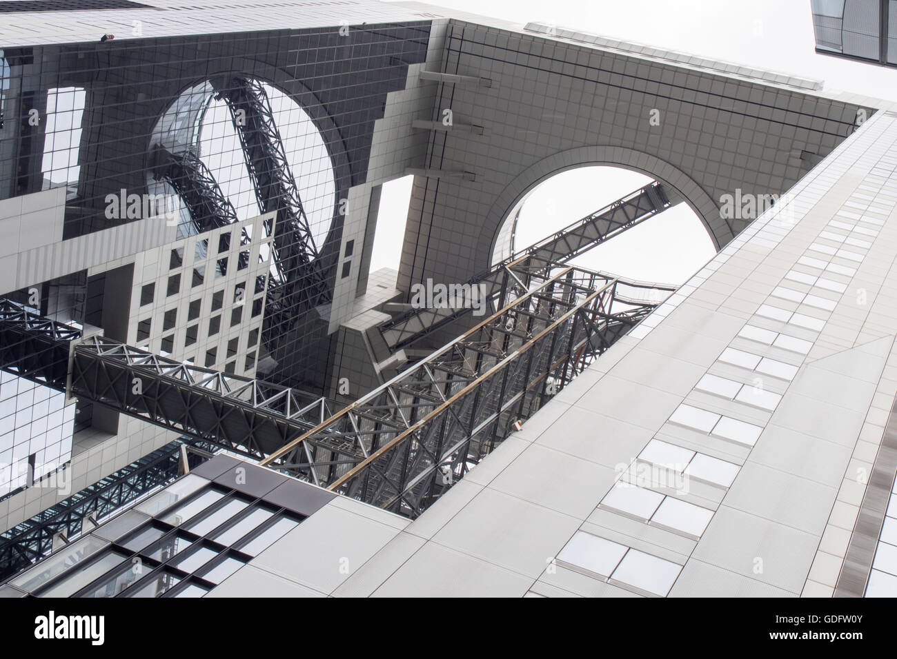Umeda Sky Building, two 40-story towers that connect at their two ...