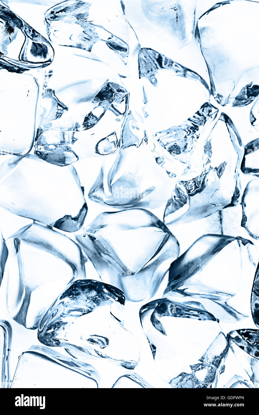 background of blue ice cubes, top view Stock Photo - Alamy