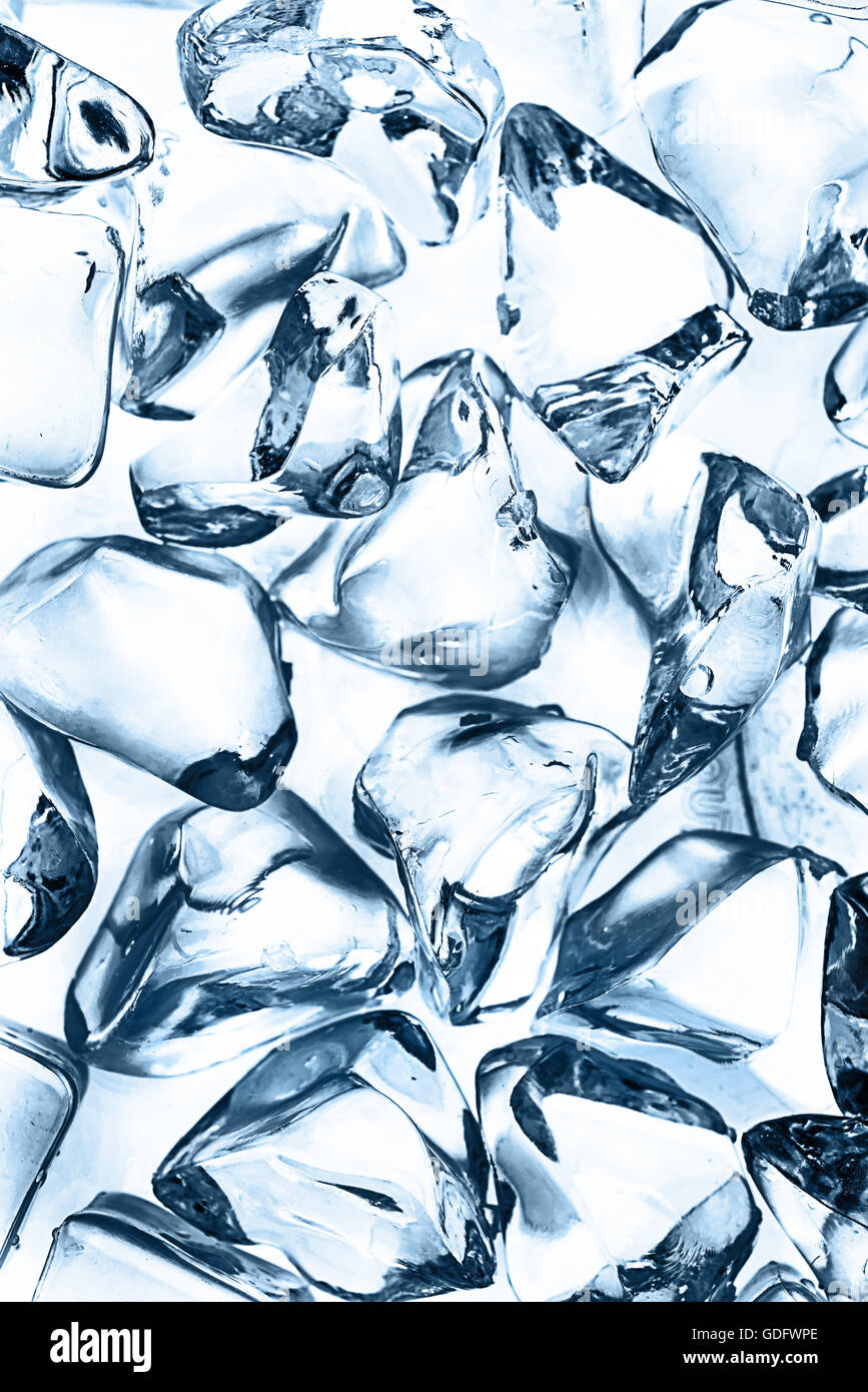 background of blue ice cubes, top view Stock Photo - Alamy