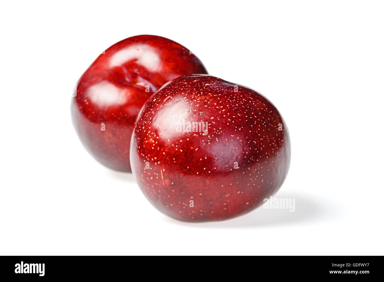 Ripe red plum on Cut Out Stock Images & Pictures - Alamy