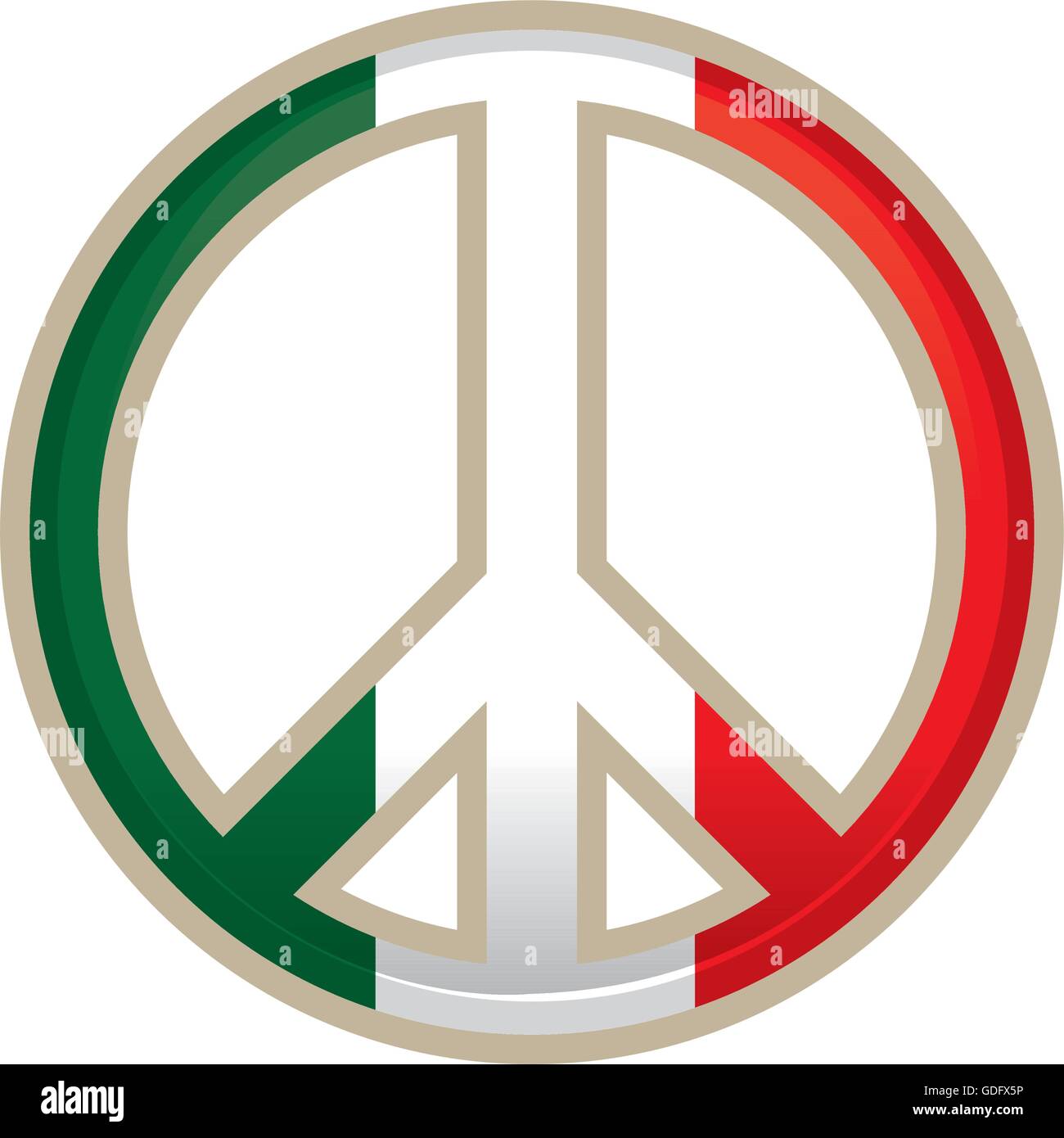 Isolated italian flag, Conceptual peace, Vector illustration Stock ...