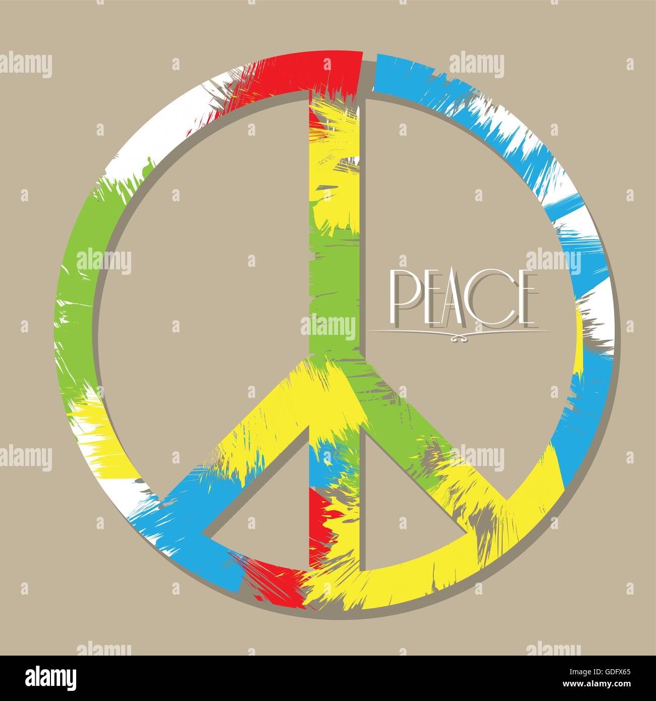 Isolated peace symbol, grunge texture, Vector illustration Stock Vector ...