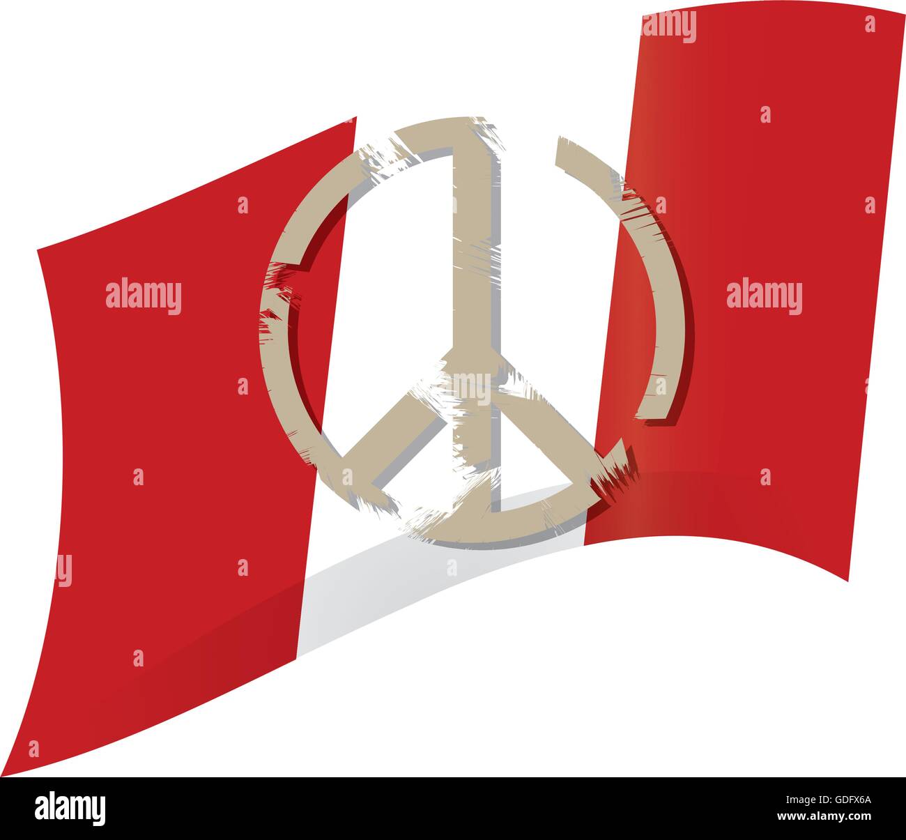 Isolated peace symbol, Peruvian flag, Vector illustration Stock Vector ...