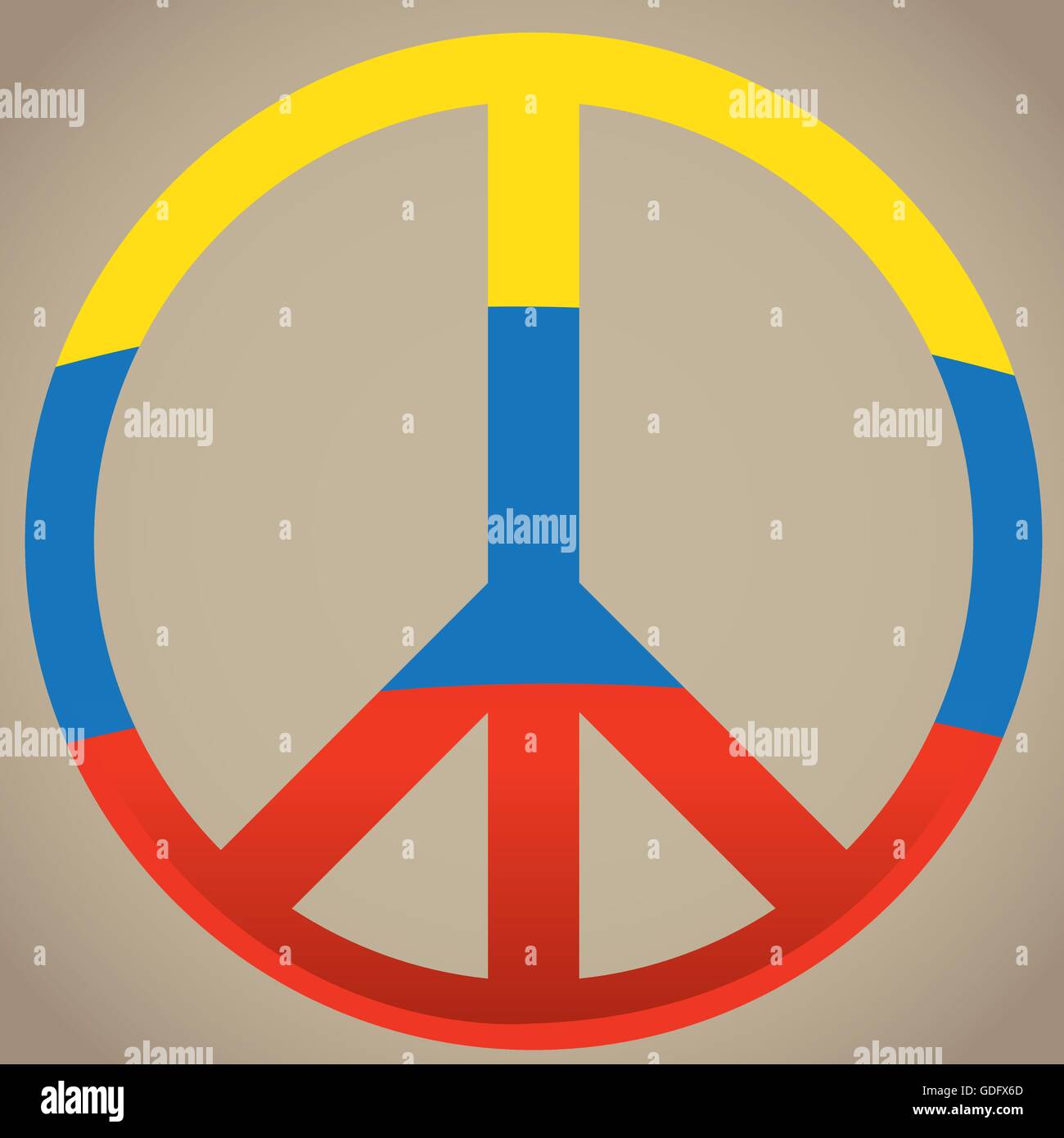 Isolated peace symbol, Colombian flag, Vector illustration Stock Vector ...