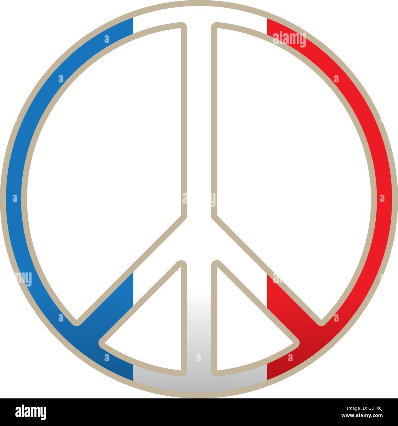 Isolated peace symbol, French flag, Vector illustration Stock Vector ...