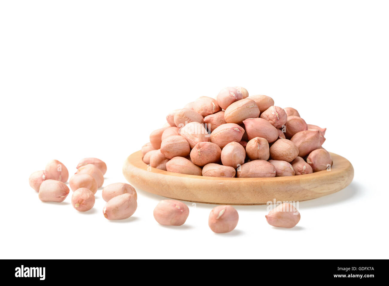 uncooked peanut in the wooden plate, (large depth of field, taken with ...