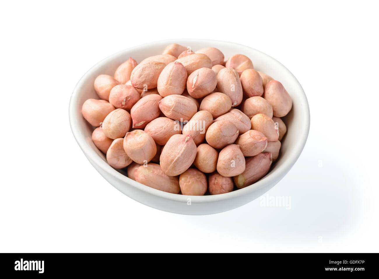 pink raw peanut kernel in the china bowl, (large depth of field, taken ...