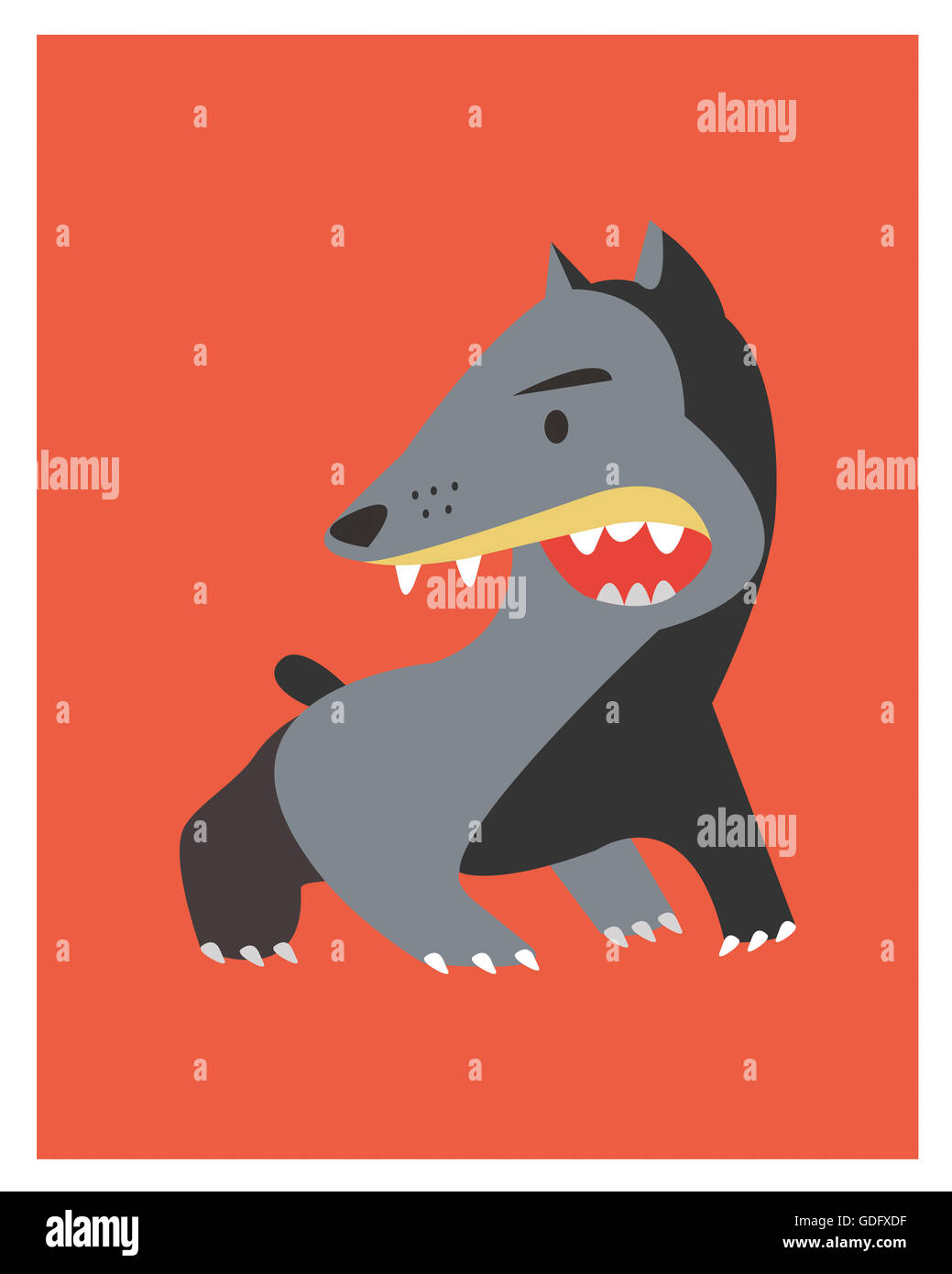 Digital illustration or drawing of an angry dog Stock Photo - Alamy