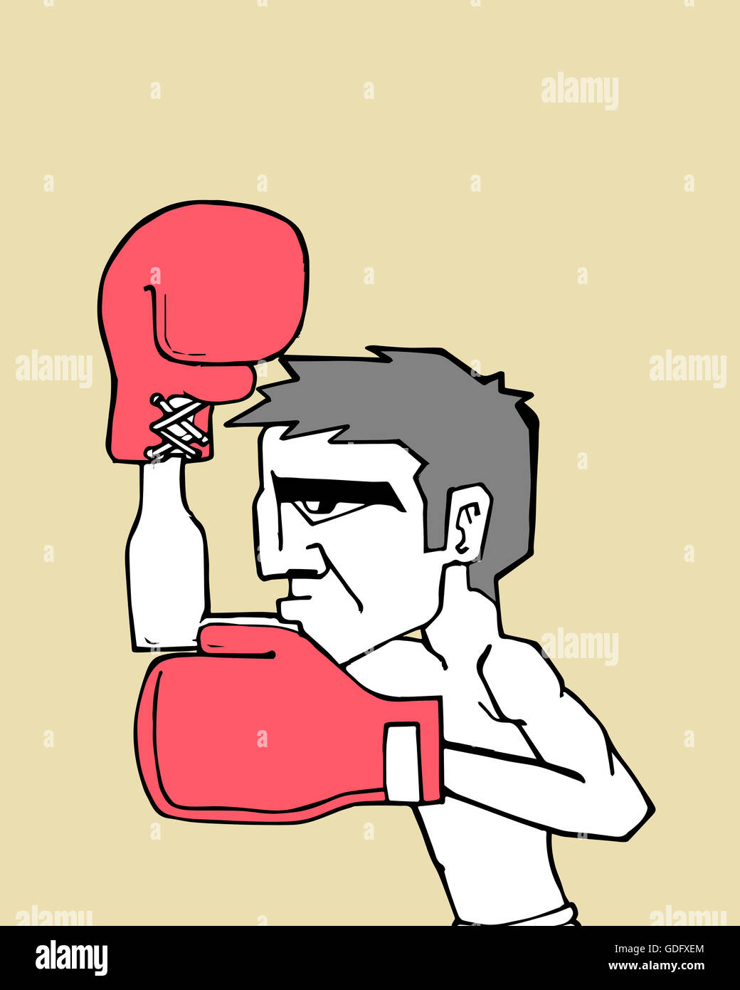 Hand drawn illustration drawing boxer hi-res stock photography and ...
