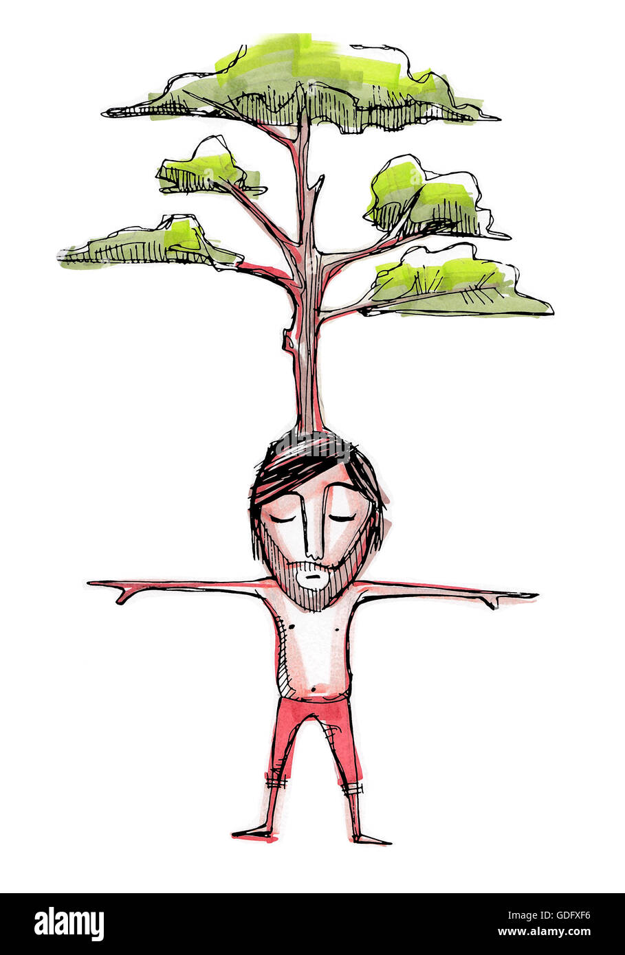 Hand drawn illustration drawing man hi-res stock photography and images ...